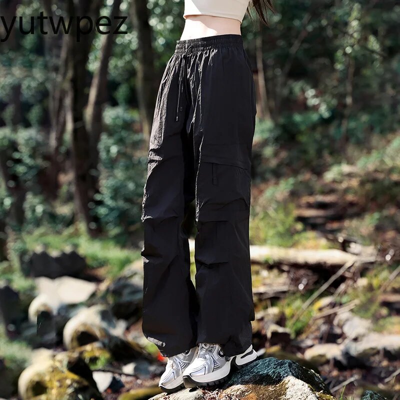 Женские спортивные брюки yutwpez для активного отдыха M, Черный, black