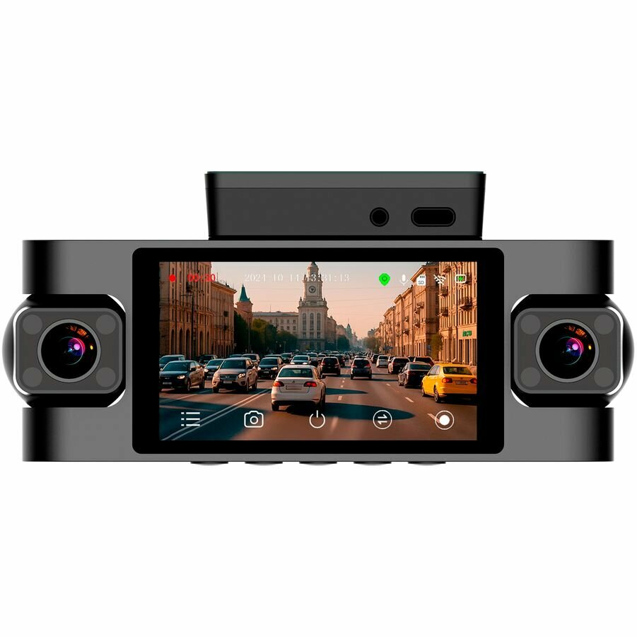 Видеорегистратор автомобильный TrendVision PROOF 360 2.5K, 3", Wi-Fi, GPS, камера з. в, чёрный