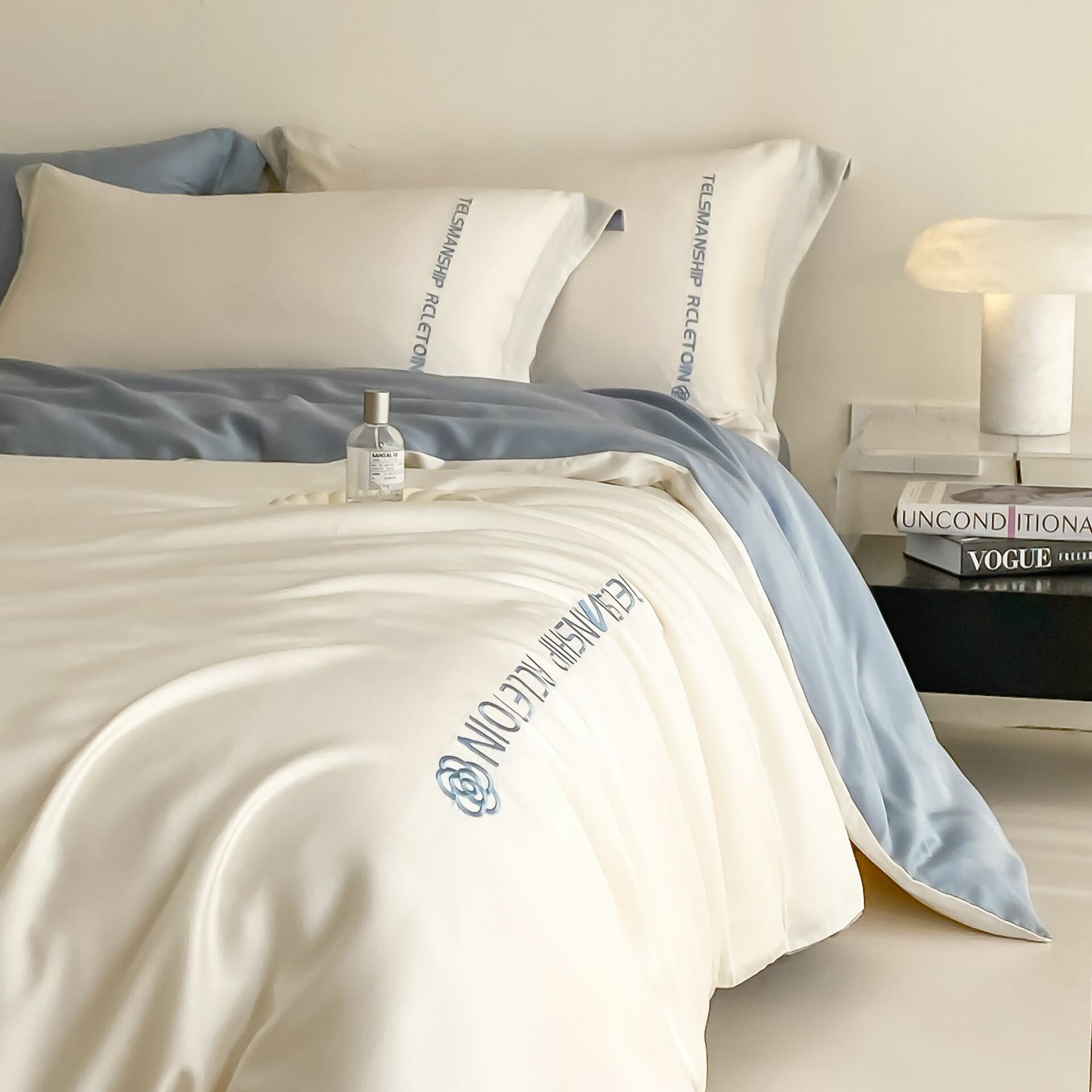 Mercury Home textiles Класса a Lyocell Tencel однотонный комплект из четырех предметов легкой роскоши, одинарный и двойной комплект из чистого хлопка оптом