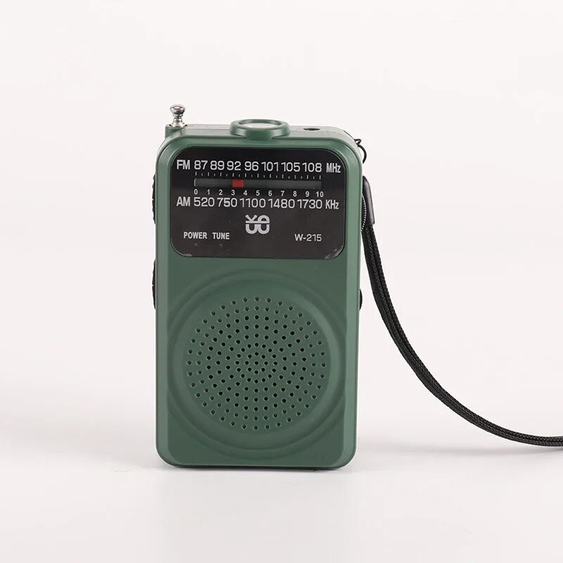 Мини радио FM/AM зеленое, W-215