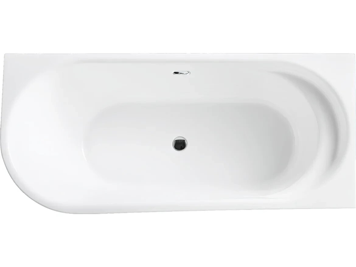 Акриловая ванна BelBagno BB410-1700-780-R без опоры 170x80 см, правая, пристенная, белая, со сливом-переливом