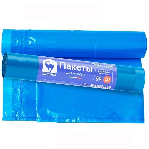 Пакеты для мусора LOMBERTA С удобными завязками, ПНД, 20 шт, 60 л