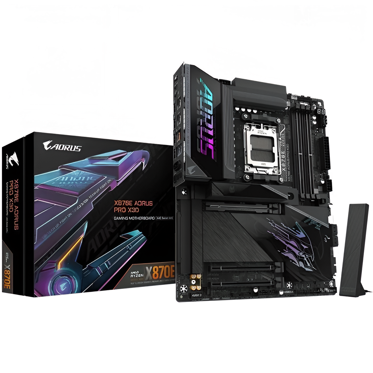 Материнская плата GIGABYTE X870E AORUS PRO X3D (AM5/AMD X870E/4xDDR5/3xPCI-Ex16/4xM.2/SB7.1/Wi-Fi/BT/GLAN/HDMI/ATX)