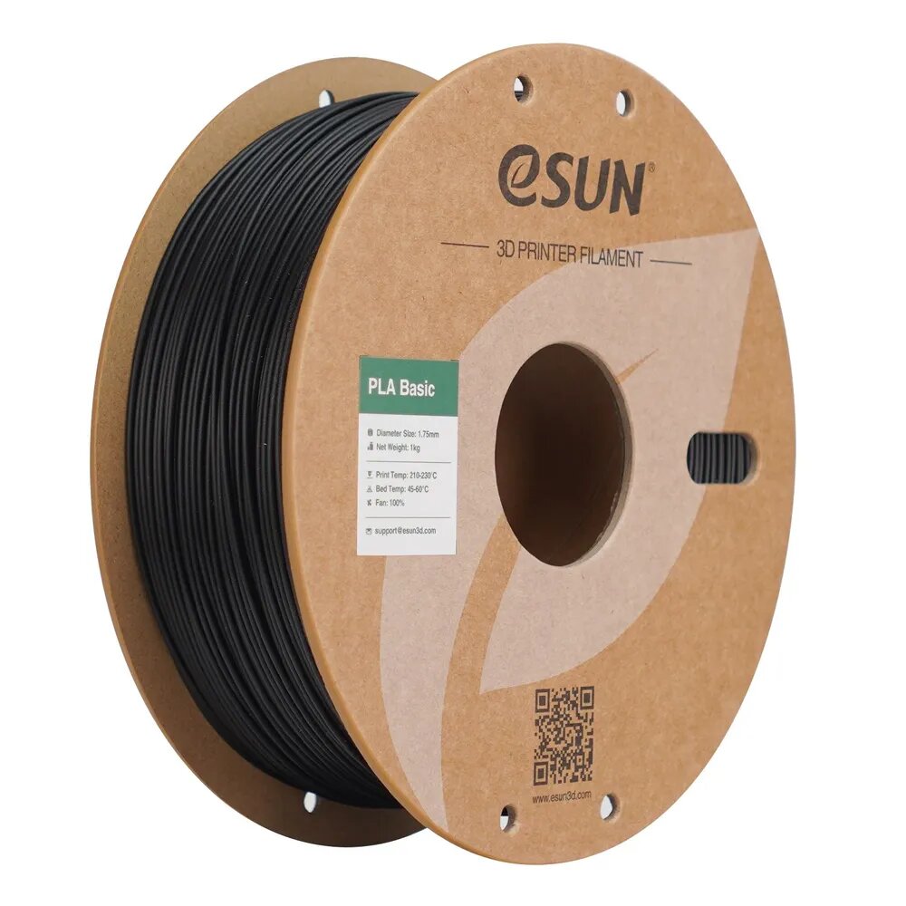 Катушка PLA-Basic пластика Esun, 1кг Черный (Black)