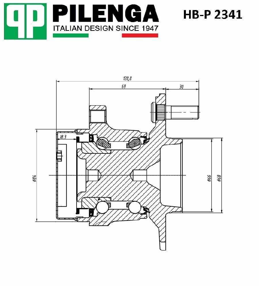Ступица с подшипником в сборе передняя, PILENGA HBP2341