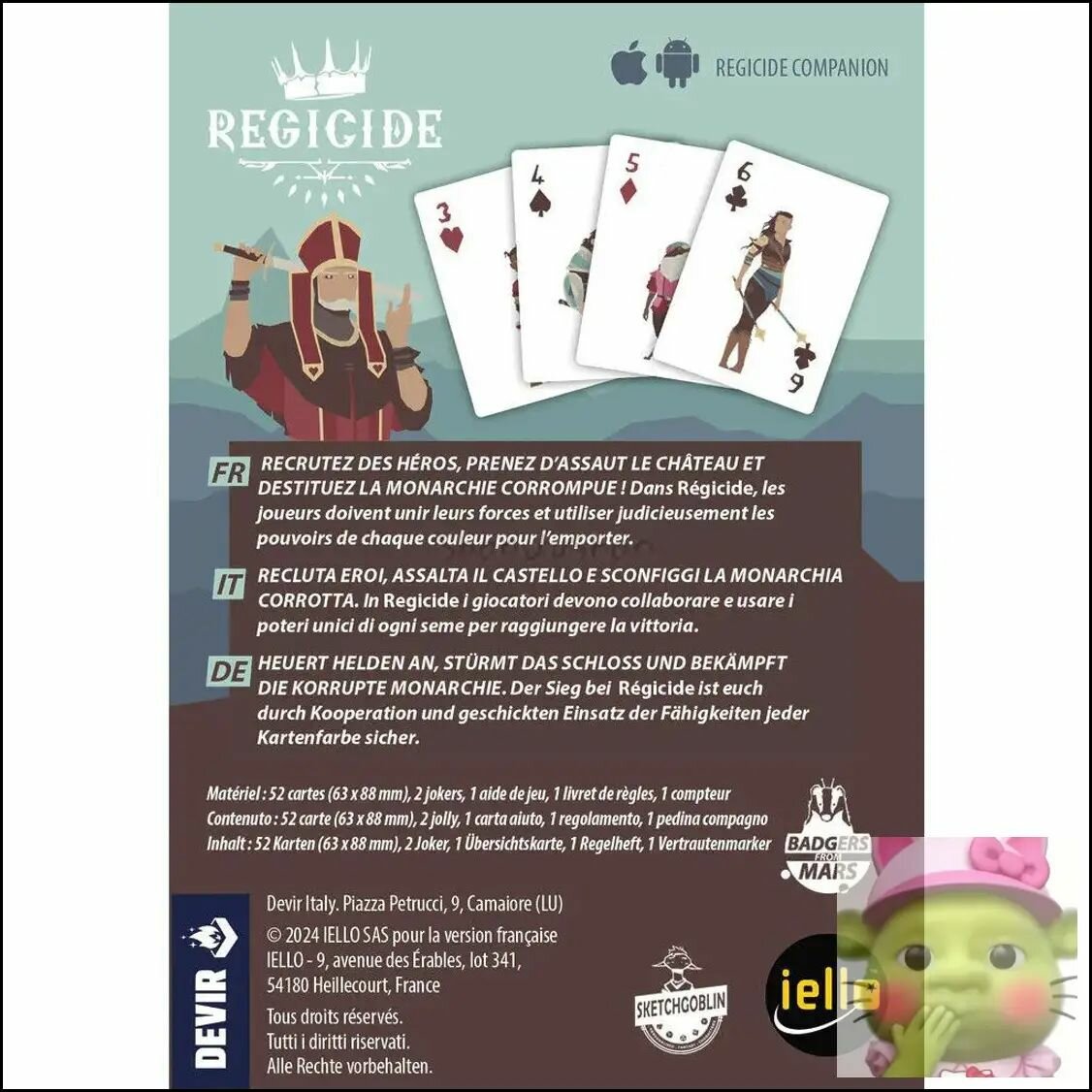 Настольная игра Devir Regicide (Цареубийство) для компании, логическая стратегия — фото 1