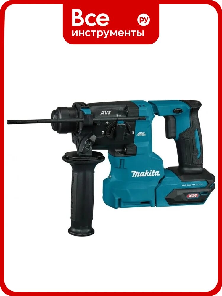 Перфоратор аккумуляторный Makita 3 режима, XGT 40В BL AWS AVT XPT, 20мм, 2,1 Дж, SDS plus, тормоз, защита от непреднамеренного включения, поддержание оборотов под накрузкой, подсветка, поставляется без ЗУ и АКБ HR010GZ