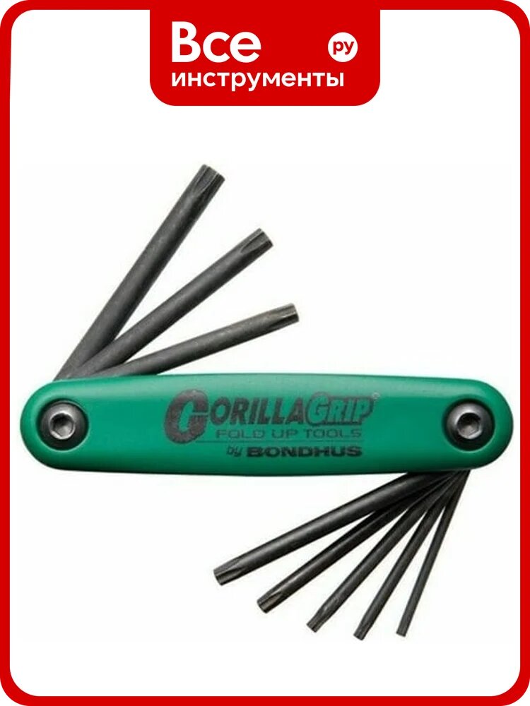 Складной набор ключей BONDHUS GorillaGrip Torx, T9 - T40 12634, складная
