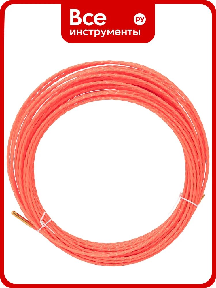 Протяжка из полиэстера FORTISFLEX PET-1-4.0/20 76656 оранжевого цвета, бухтовое исполнение, четырёхмиллиметровый диаметр