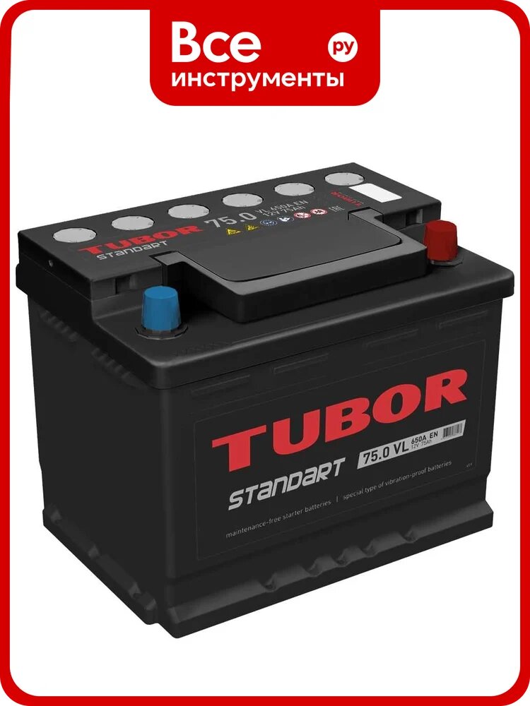 Аккумулятор TUBOR STANDART 6СТ-75.0 VL 4607008886177