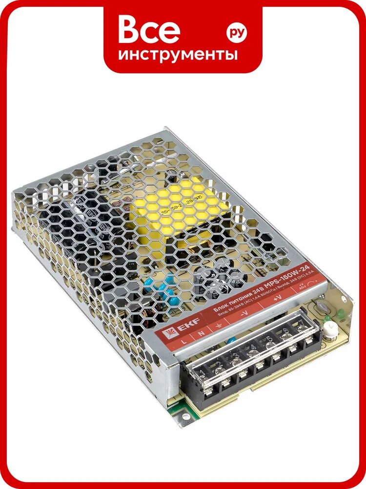 Блок питания EKF 24 В Proxima mps-150w-24, защита от короткого замыкания, универсальный источник питания