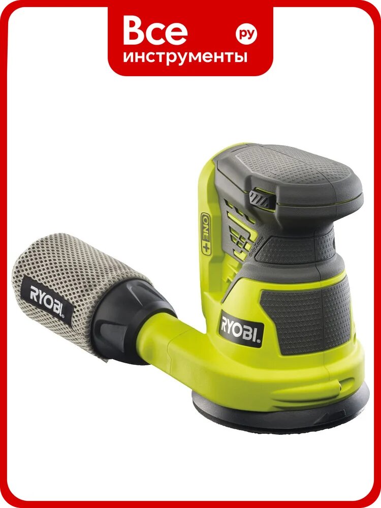 Эксцентриковая шлифмашина Ryobi ONE+ R18ROS-0, 125 мм, 20000 об/мин, легкая и универсальная, без аккумулятора и зарядног