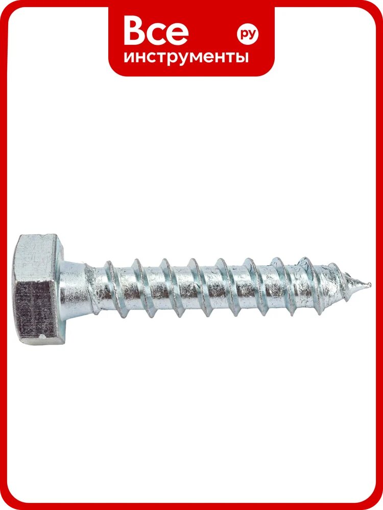 Сантехнический болт DIN 571, оцинкованный, 10x50 мм, 2 шт. в пакете Zitar 102593