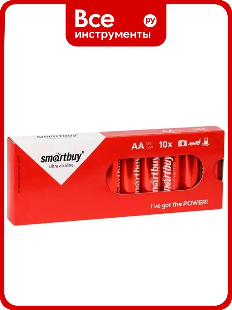 Батарейка Smartbuy алкалиновая AA (LR6) – пальчиковый щелочной элемент, вольтовое питание, длительный ресурс