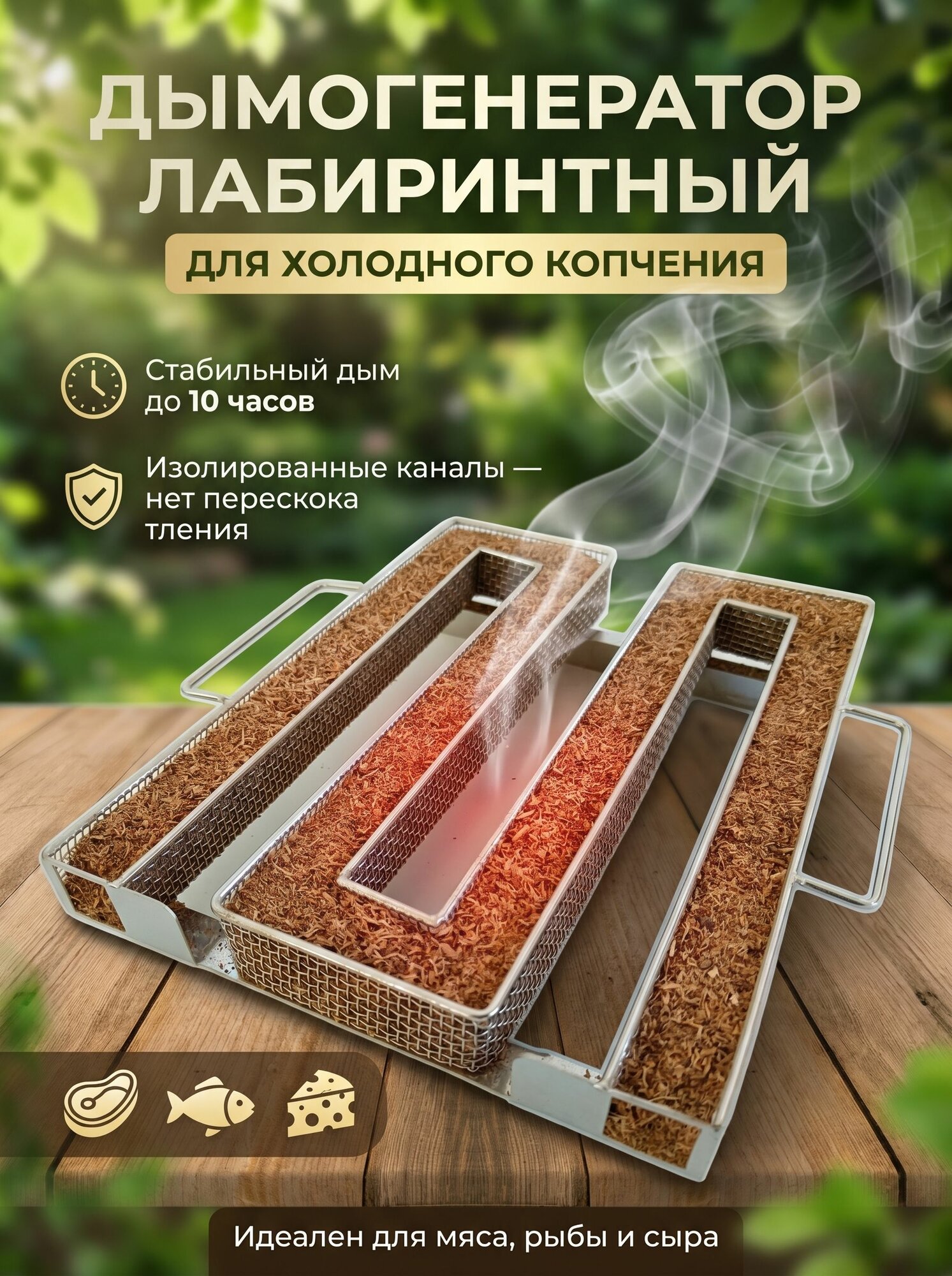 Дымогенератор лабиринтный для холодного копчения