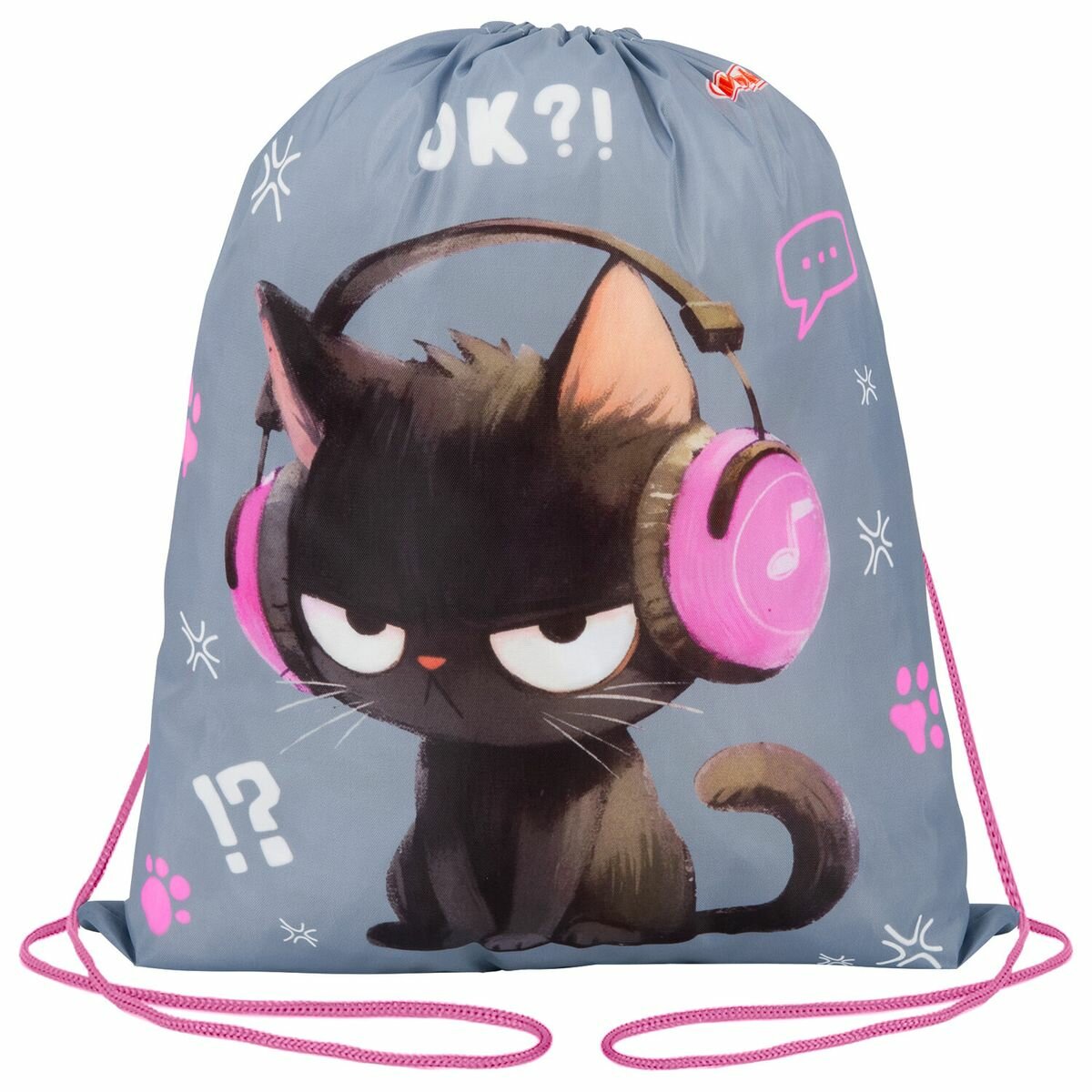 Мешок для обуви Пифагор, 1 отделение, 42х34см, "Ruffled kitten" (274631)