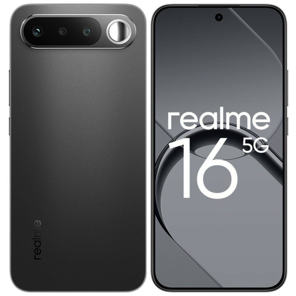 Смартфон Realme 16 5G 8/256 ГБ RU/ЕАС, NFC, Dual nano SIM, темно-серый