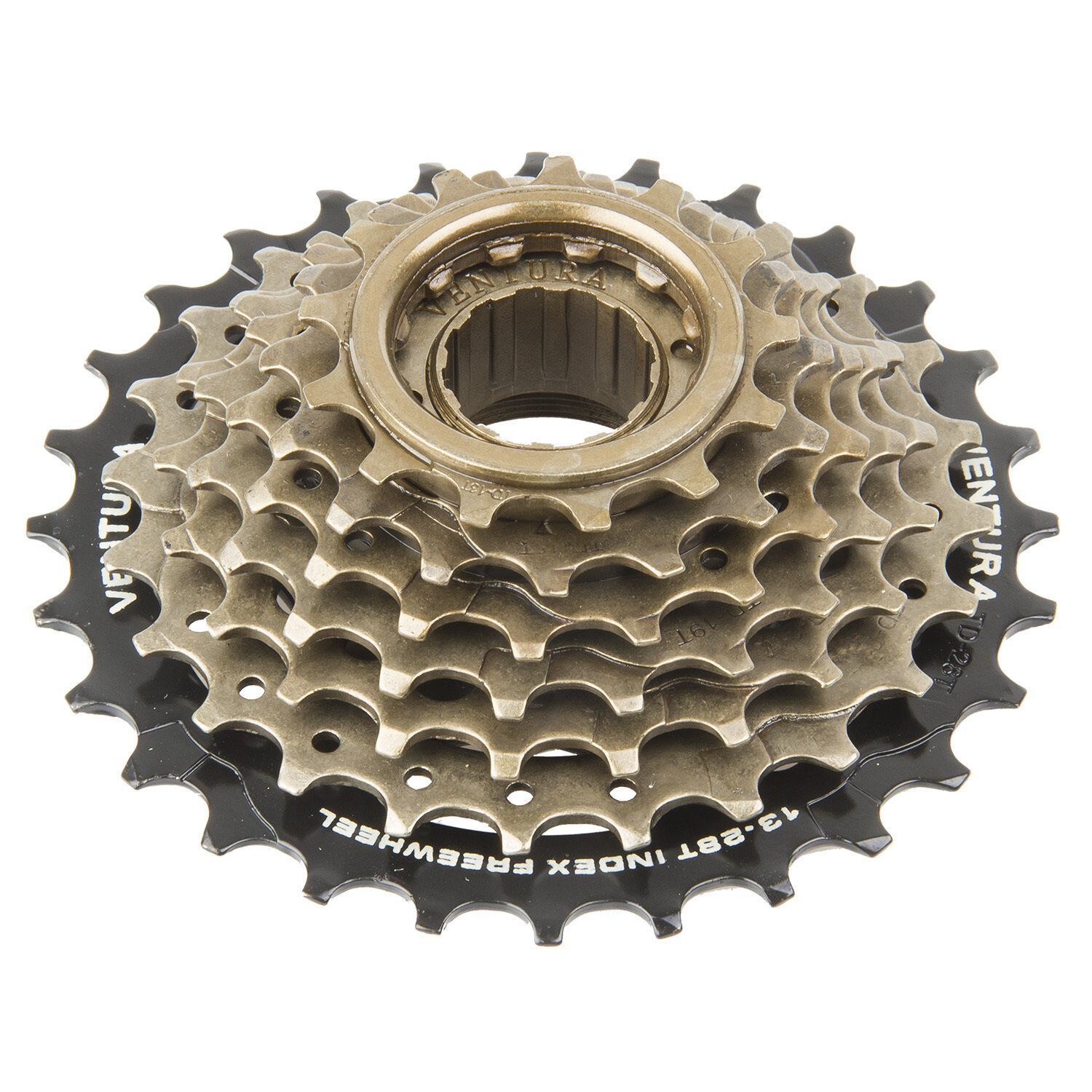 Трещотка 7 скоростей FREEWHEEL звезды 13-28 SHIMANO-совместимая VENTURA черно-коричневая, HG-копия SHIMANO
