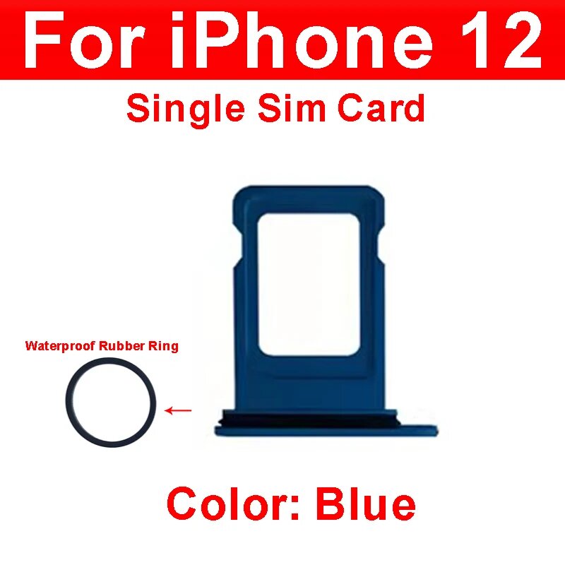 Лоток для SIM-карты для iphone 12, двойной держатель для одной SIM-карты, замена i12-Single-Blue