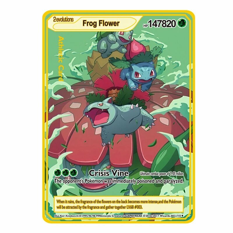 Металлическая карта Pokemon Frog Flower, Цвет: 91