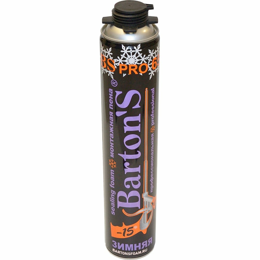 Профессиональная монтажная пена BARTON'S BS PRO 65+ зима, 880 мл BR326