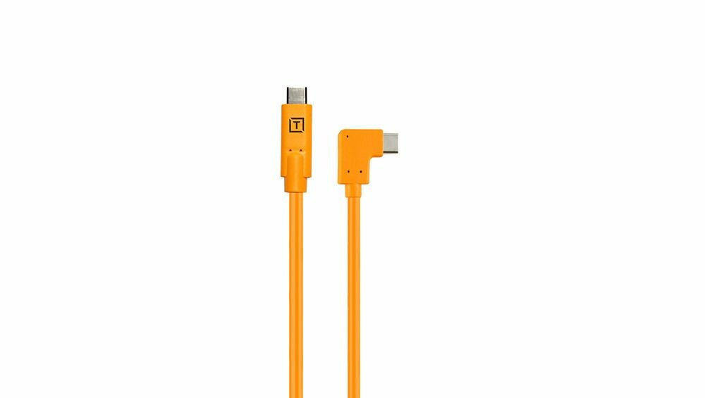 Кабель Tether Tools TetherPro USB-C to USB-C Right Angle Adapter 50cm Orange (CUCRTC1)