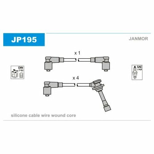 Комплект проводов зажигания Janmor jp195 для Kia Clarus