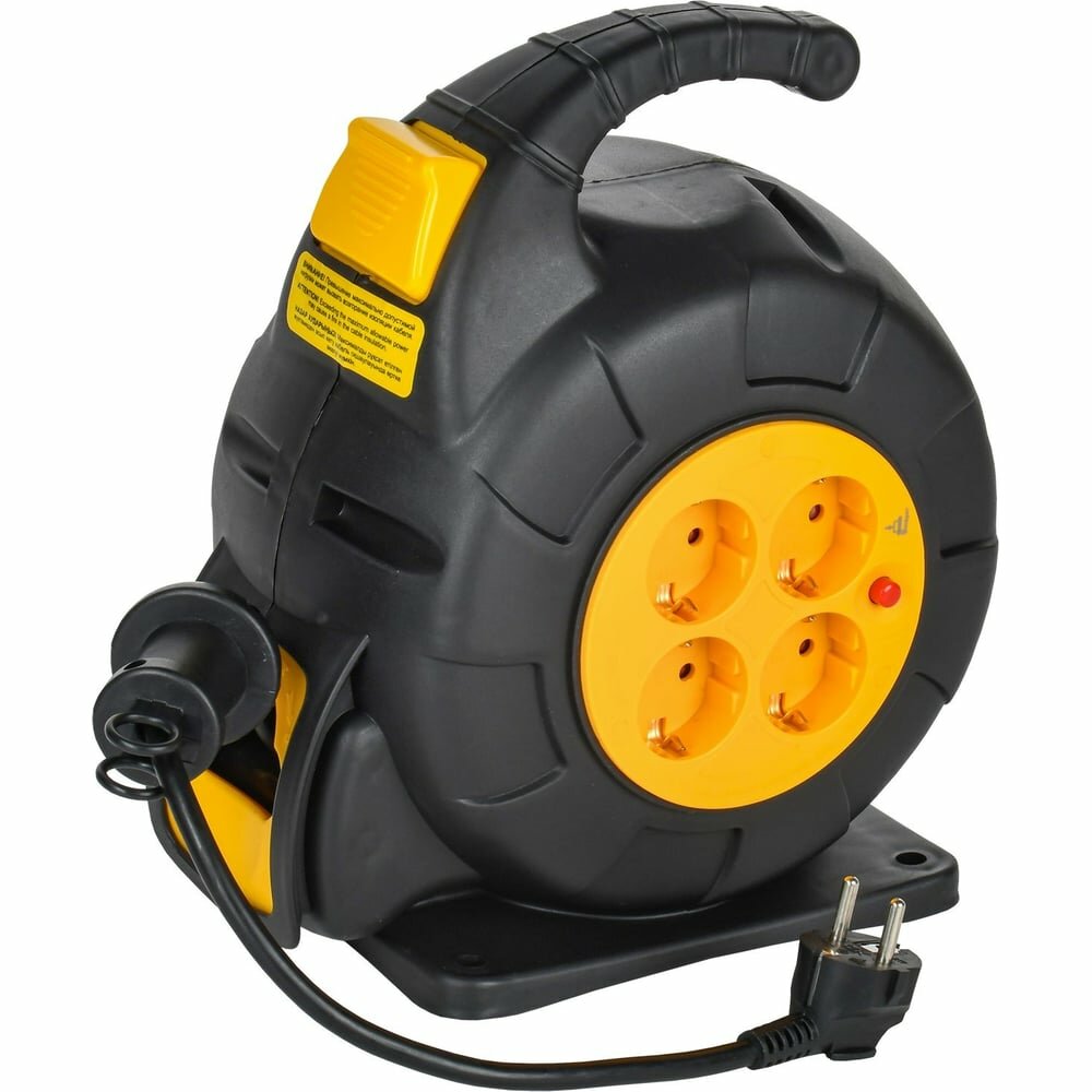 Удлинитель IEK Twist катушка ук10 4мест. 2p+pe/10м, 3x1,5мм2, автосмотка TW-KP27-16-04-10