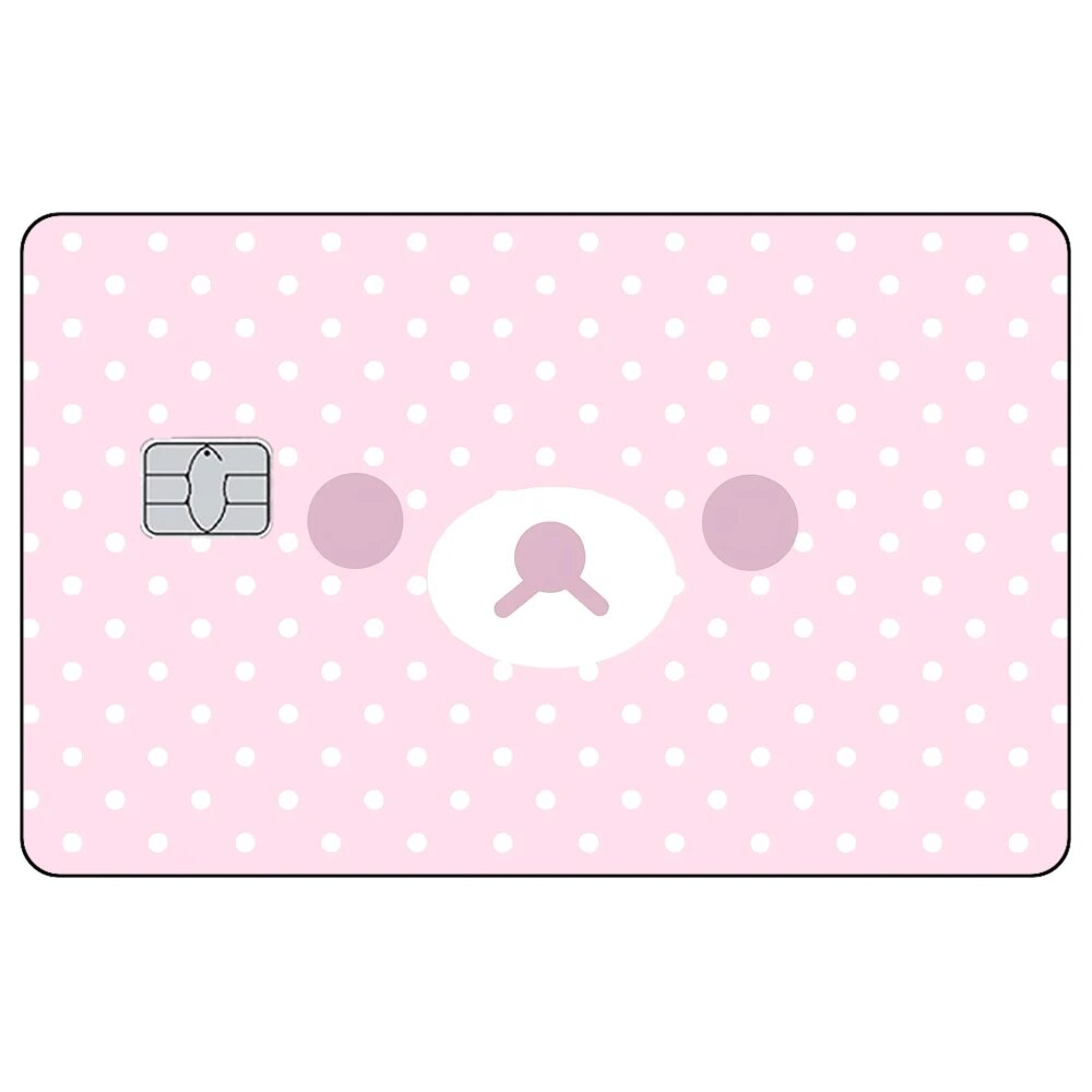 Милые мультяшные наклейки-скины для кредитных карт Rilakkuma, Розовый, 3-1PCS, Matte-Small Chip