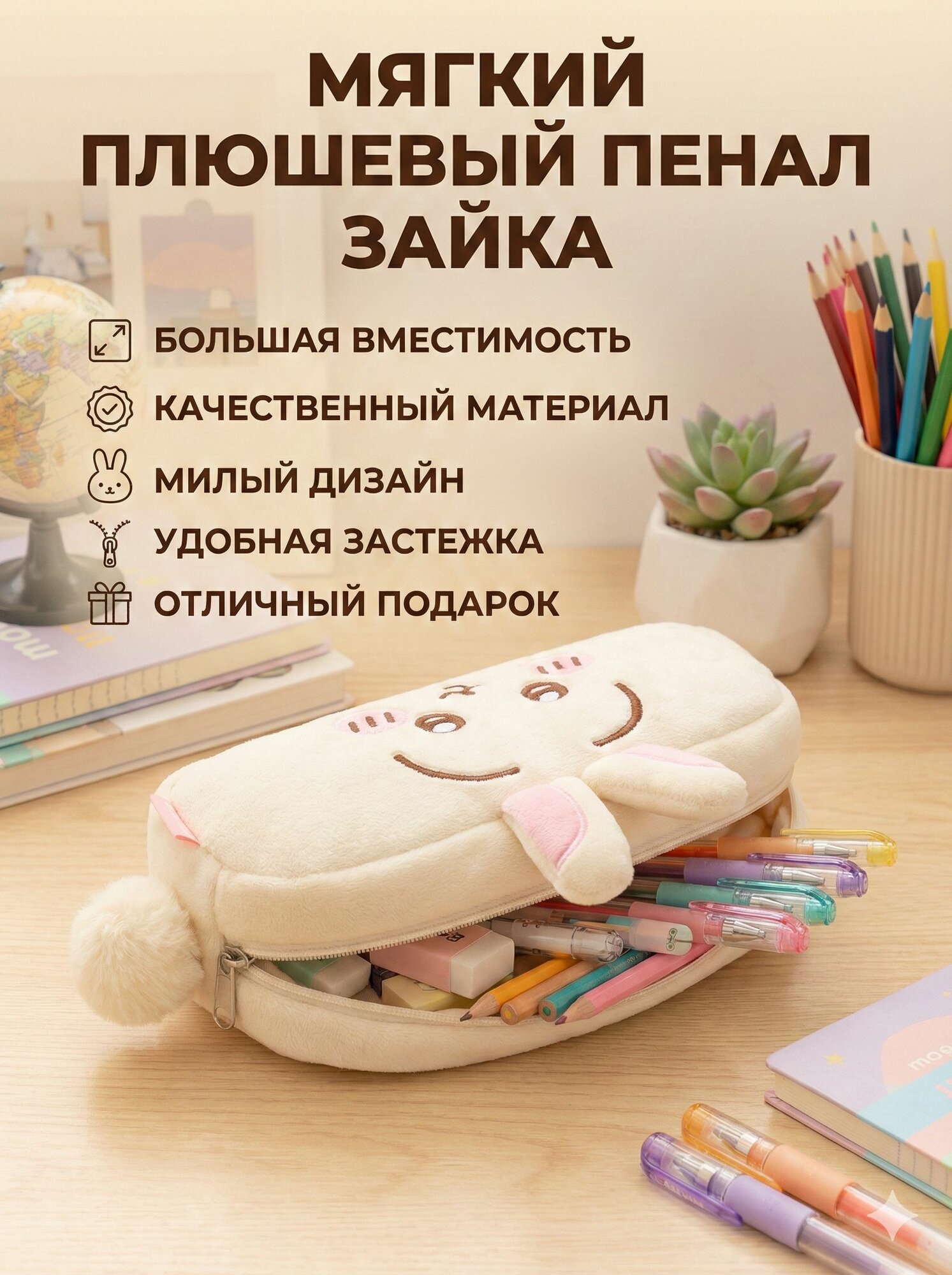 Школьный плюшевый пенал chiikawa