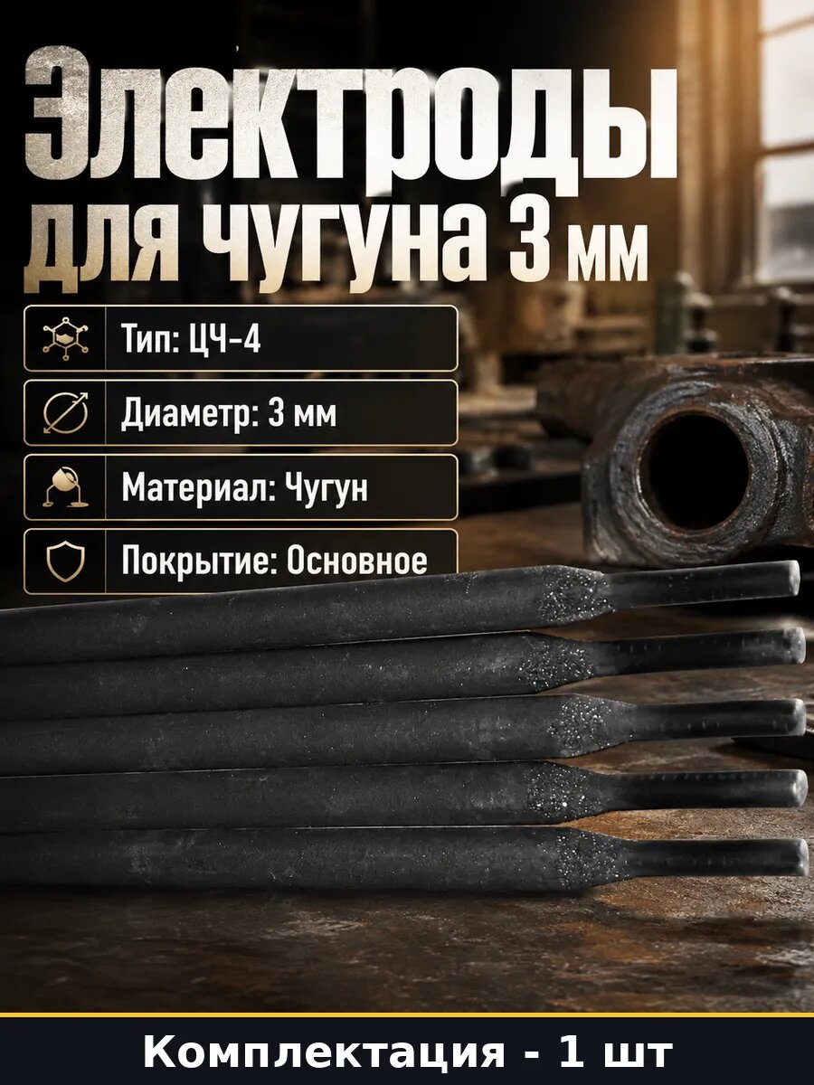 Электроды по чугуну 3 мм для сварки 5 штук в упаковке набор