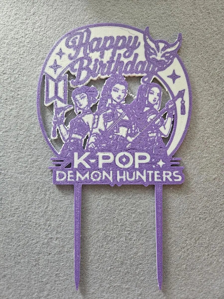 Топпер для торта K-POP охотники на демонов Happy Birthday