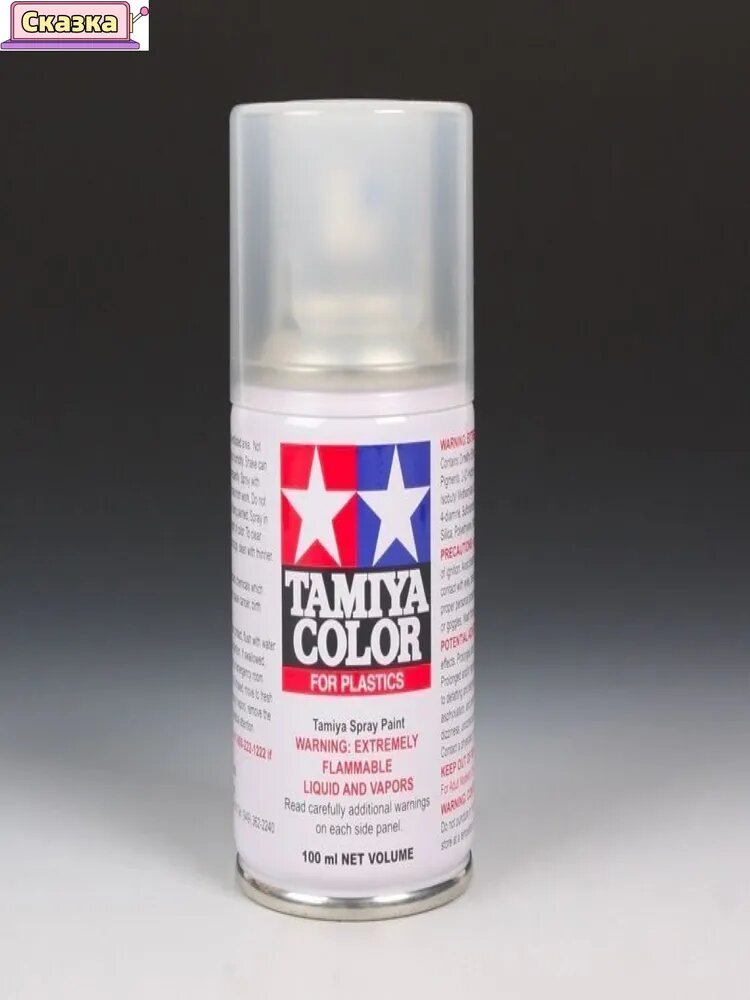 Tamiya Color TS-100 (Clear) Аэрозольный лак для творчества для сборных моделей, 100 мл.