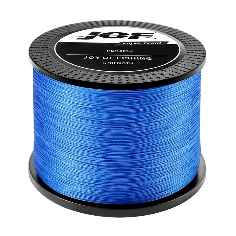 JOF плетеная леска для рыбалки 10LB-82LB Синий, 300M-x4-1.0-18LB, Blue