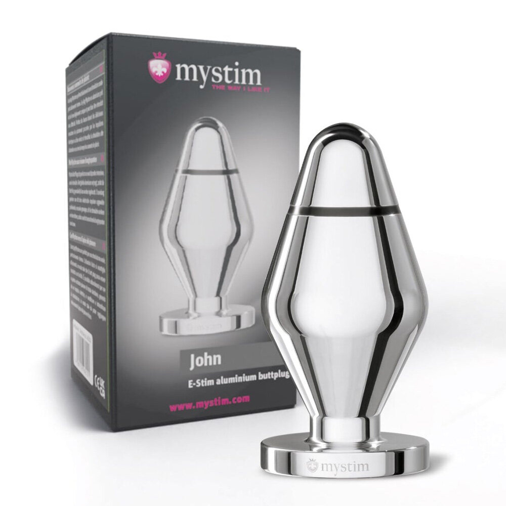 Mystim John — средняя анальная пробка для электростимуляции (аксессуар Mystim), 10.5×5 см