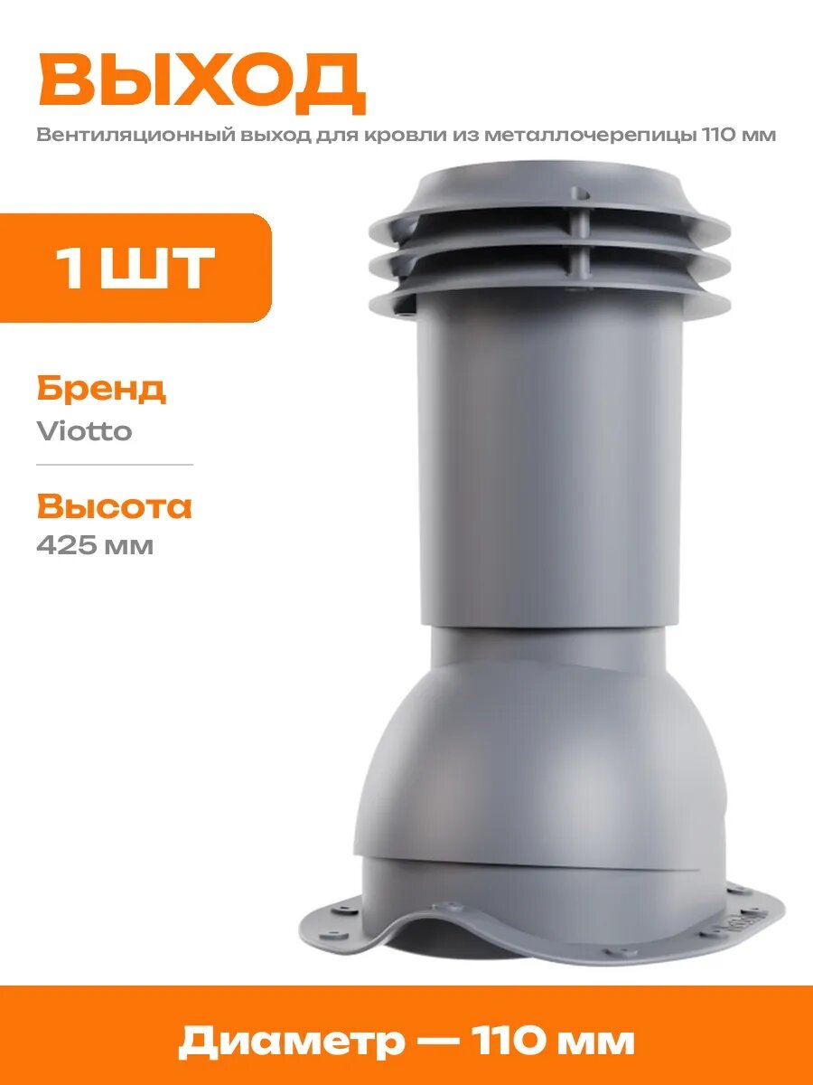 Вентиляционный выход для металлочерепицы серый комплект