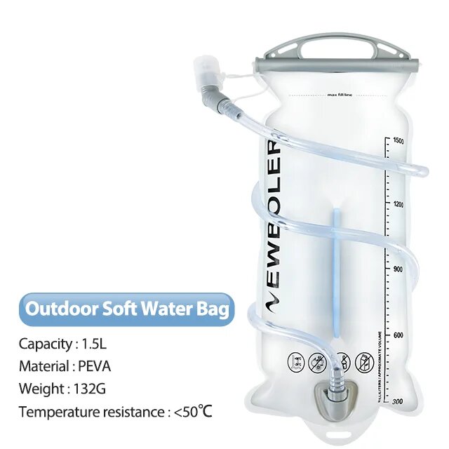 NEWBOLER Гидратационный мешок для воды 2л PEVA BOT033-White-1.5L
