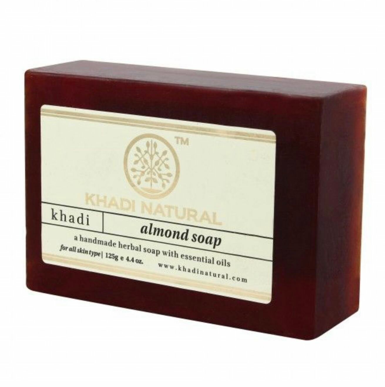 ALMOND Handmade Herbal Soap With Essential Oils, Khadi Natural (миндаль Мыло ручной работы с эфирными маслами, Кхади), 125 г.