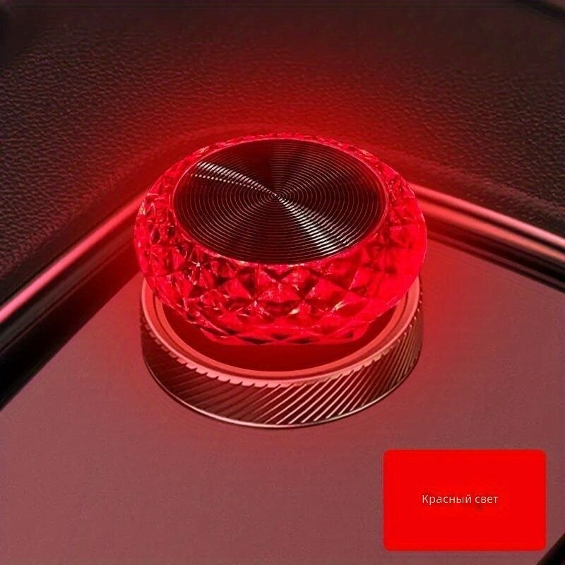 Портативная автомобильная USB мини LED атмосферная лампа, красный свет, для интерьера авто и компьютера, без батареи