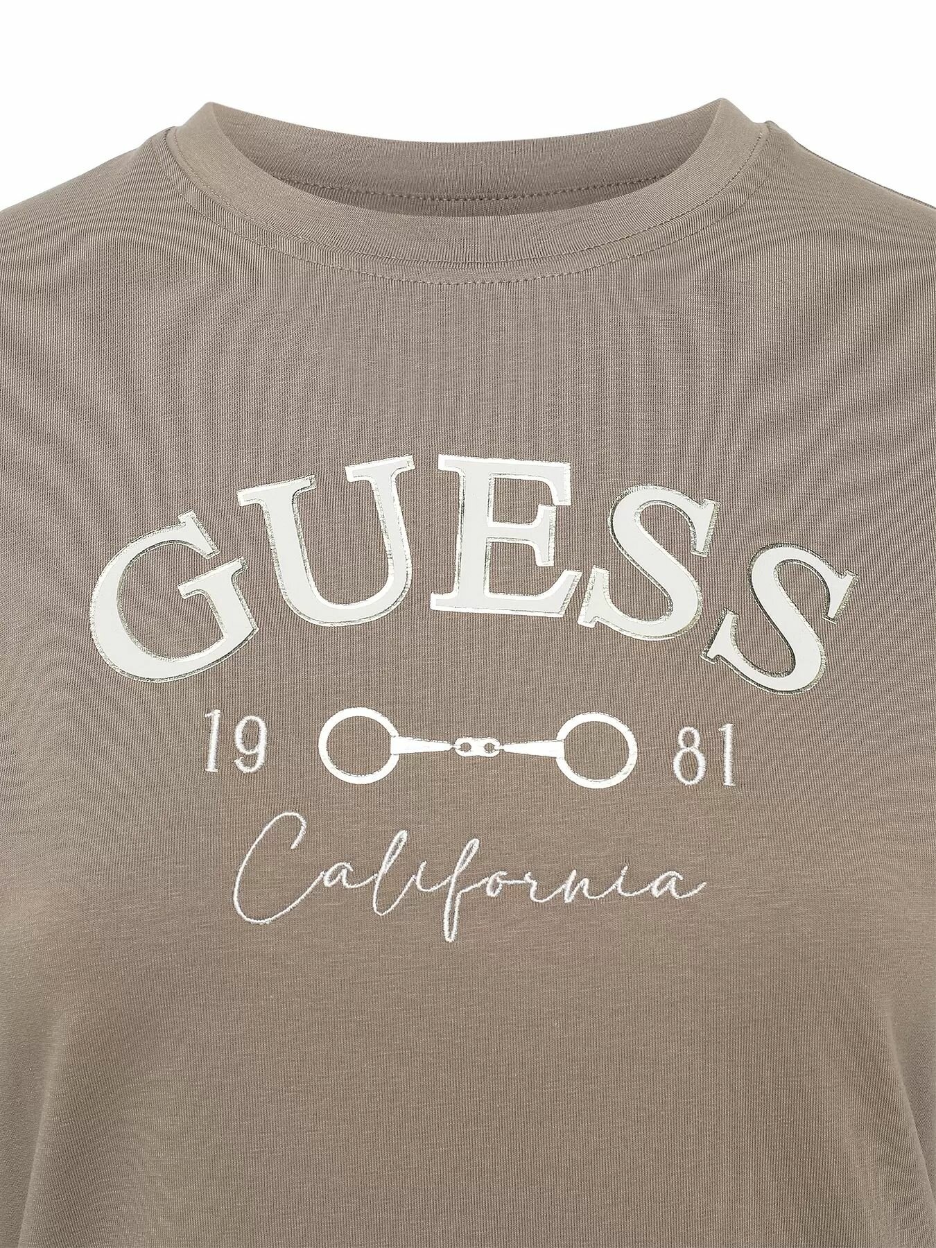 Футболка GUESS, размер XS, коричневый — фото 1