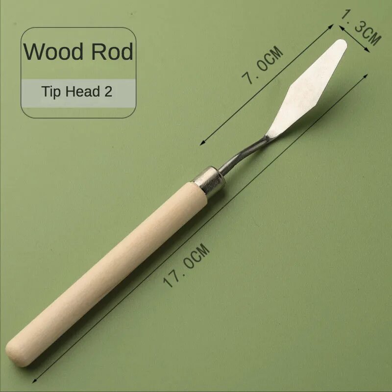 Скребок для живописи Wood Rod Tip Head 2