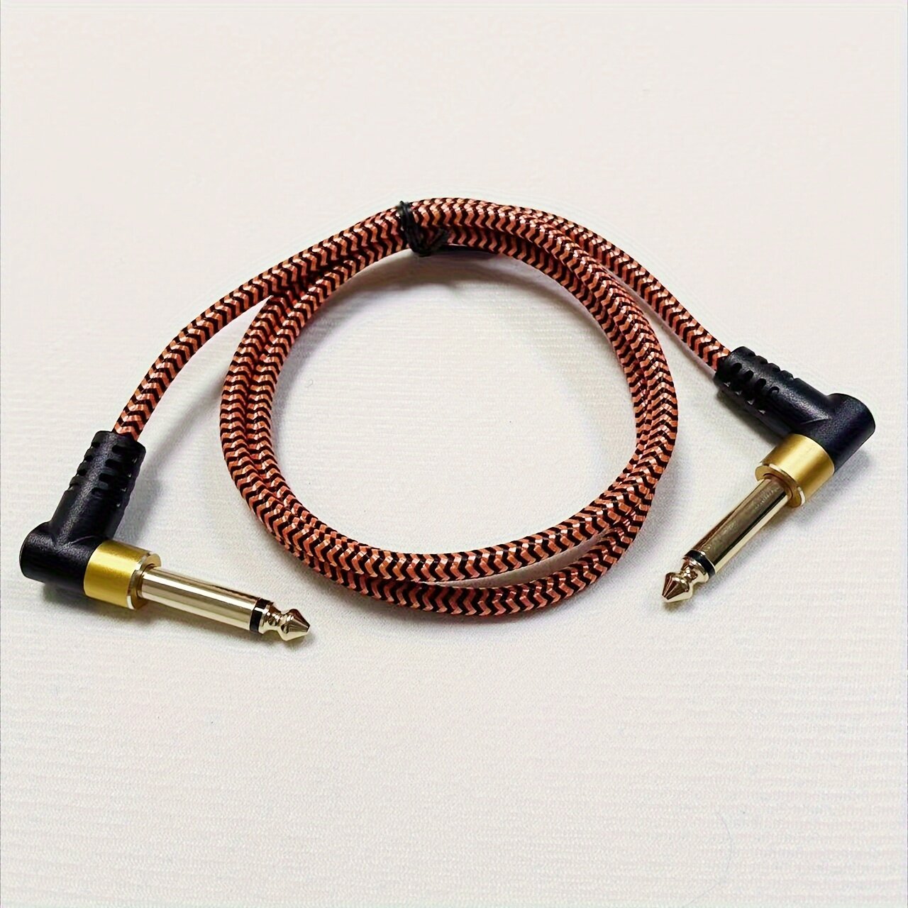 6.5mm (1/4") TS инструментальный кабель с угловыми разъемами, 39.37 дюйма для электрогитары, бас-гитары, клавишных, микшера, усилителя
