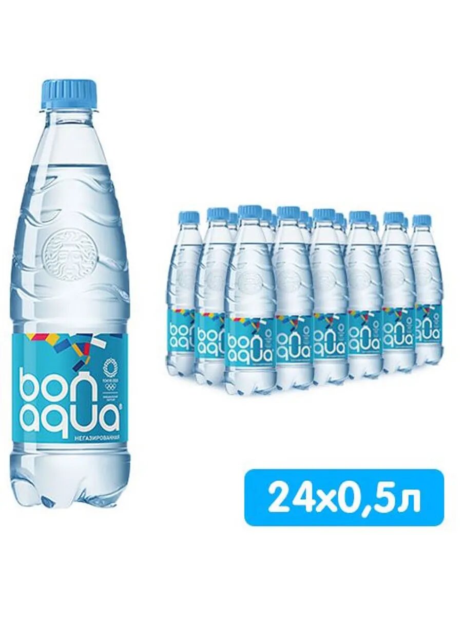 BONA AQUA Вода негазированная питьевая 0.5 л 24 шт