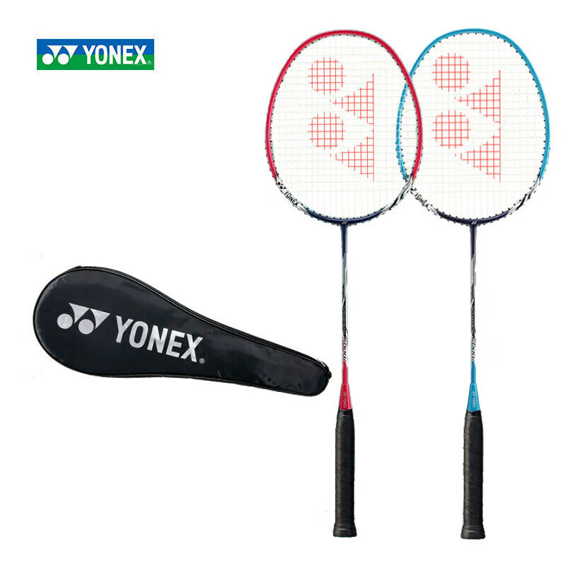 Набор ракеток YONEX NR6000I сине-красный преднатянутый комплект с воланами и лентой Цвет：NR6ICR синий + красный