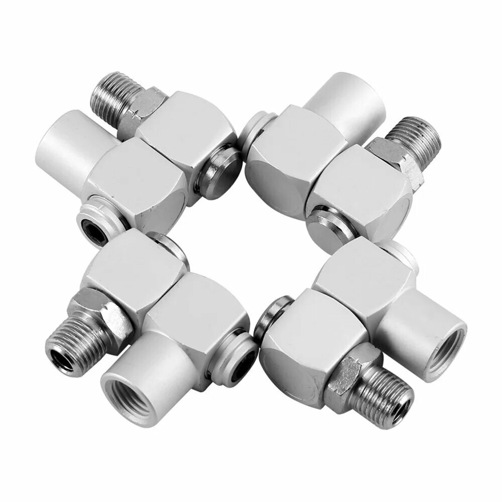 Комплект из 4 шт. поворотных пневматических соединений 1/4 NPT