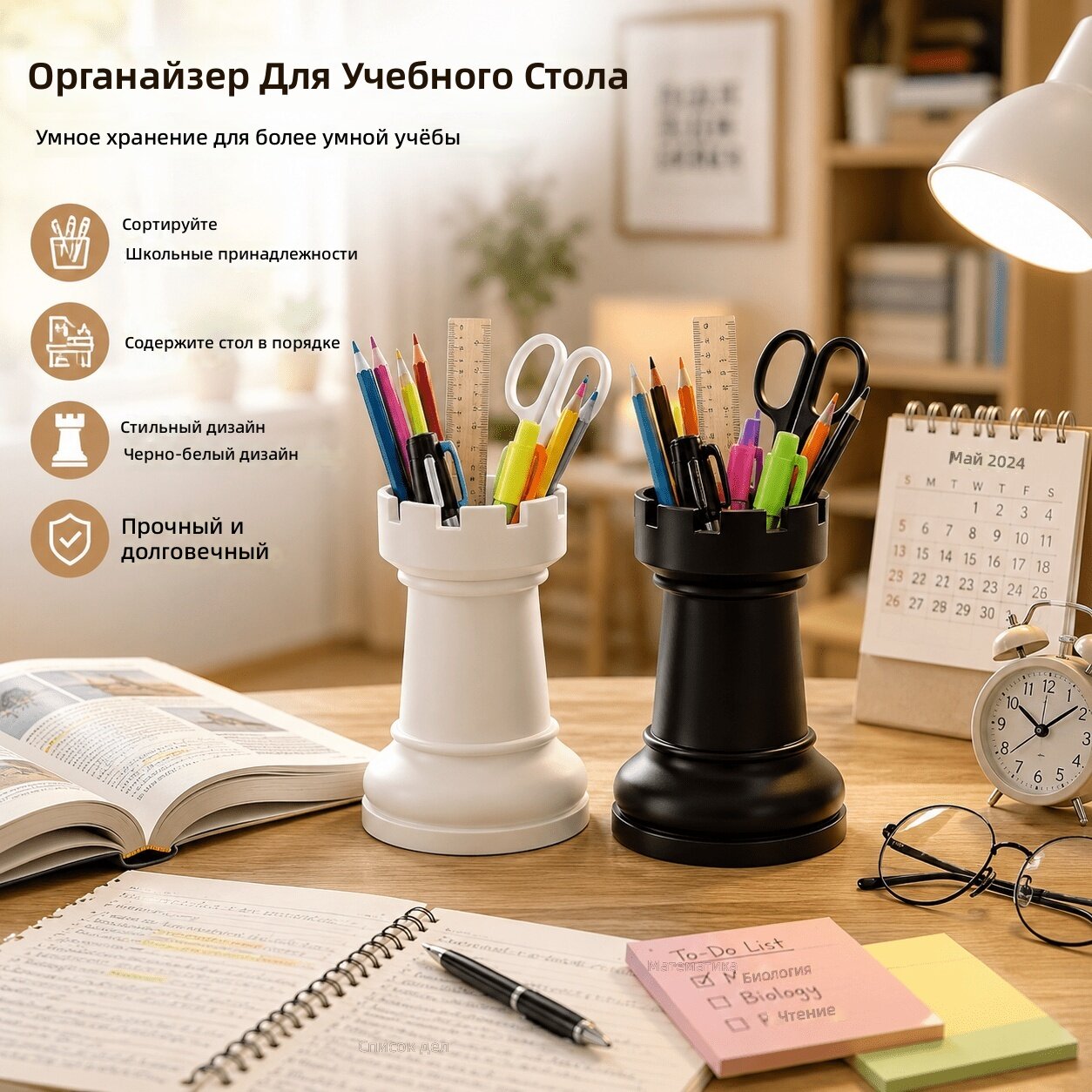 2 шт. 3D-печатные подставки для ручек в форме шахматных фигур