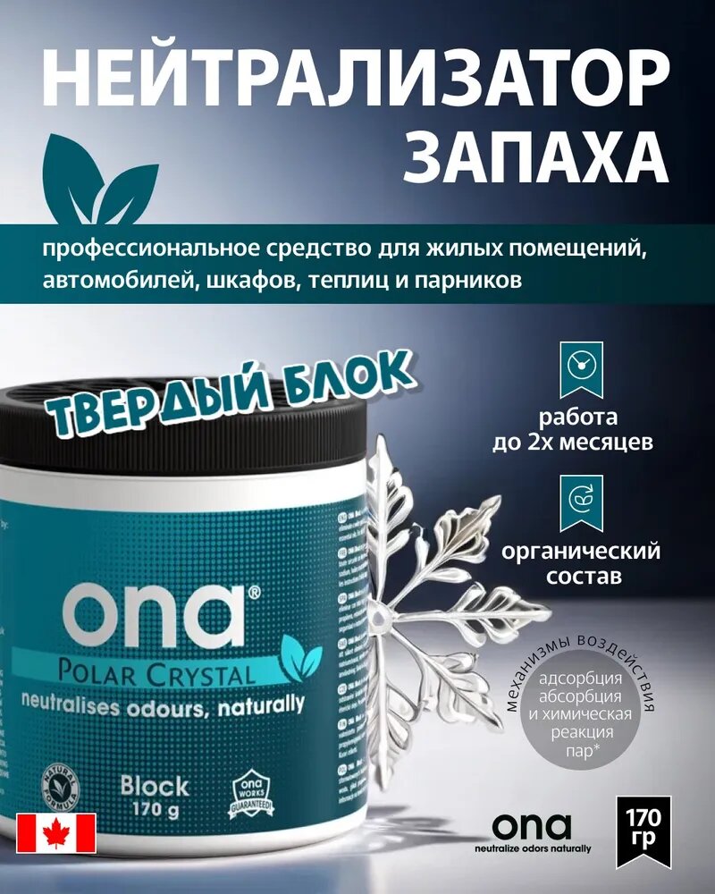 Нейтрализатор запаха ONA Block Polar Crystal 170 г.