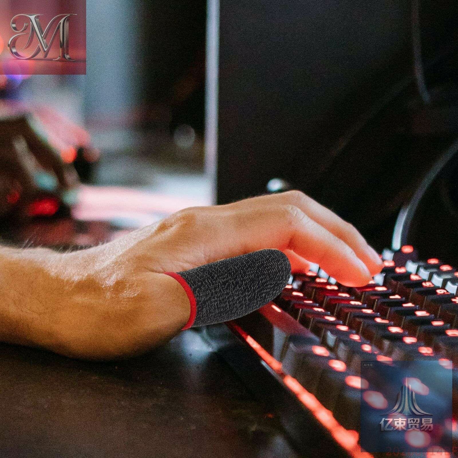 Красные дышащие нейлоновые антискользящие игровые пальцевые накладки для рук, набор 1 набук- напальчники для гейминга игровые напальчники