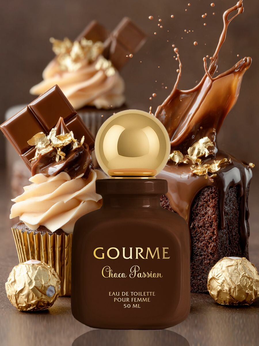 EUROLUXE /Туалетная вода женская Gourme Choco passion 50 мл, шоколад , ваниль, кофе гурманский аромат шоколадно-ванильно-кофейный