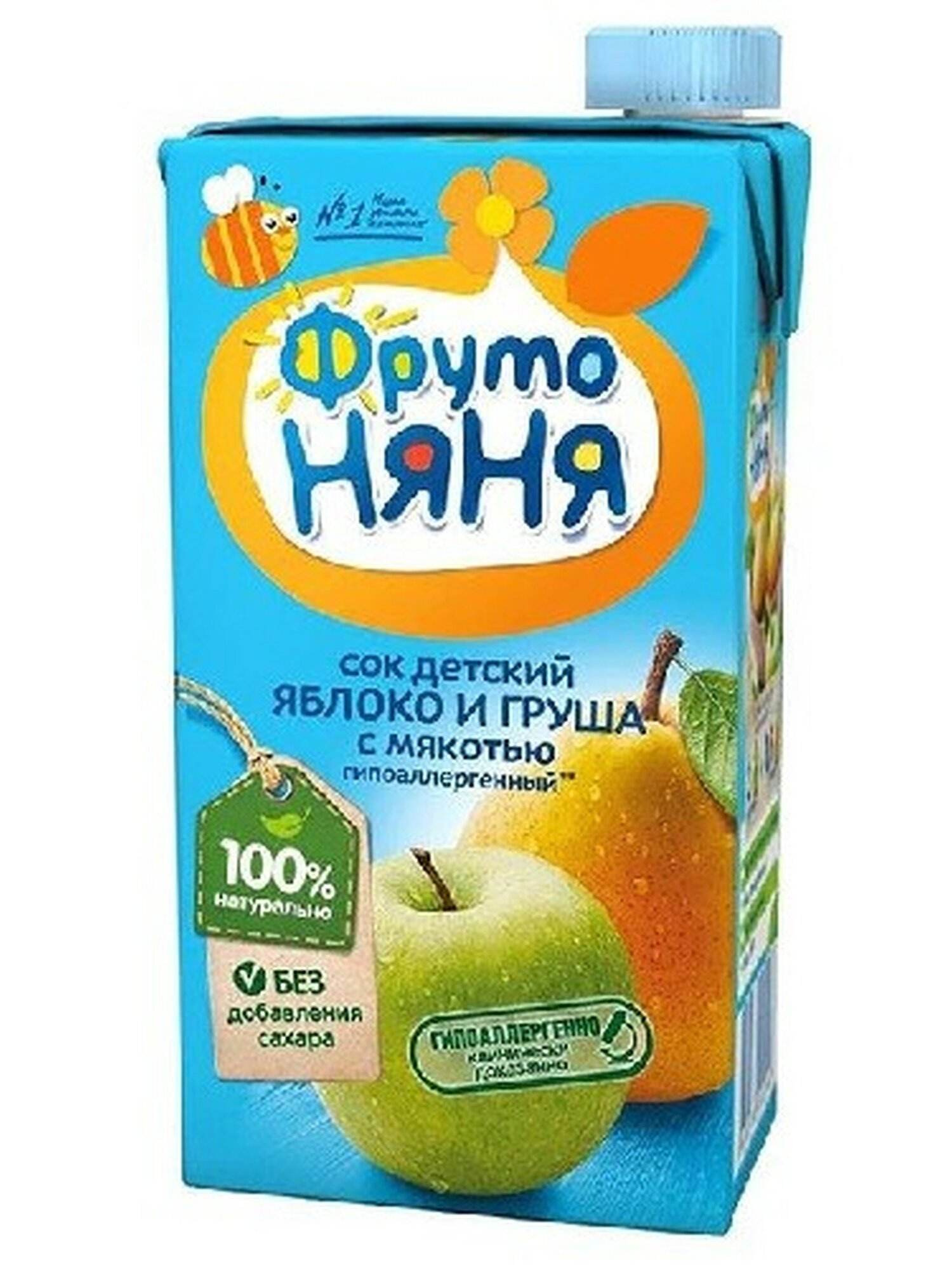 Фрутоняня СОК яблочно-грушевый С мякотью Д/детей 0,5Л — картонная уп 05 л